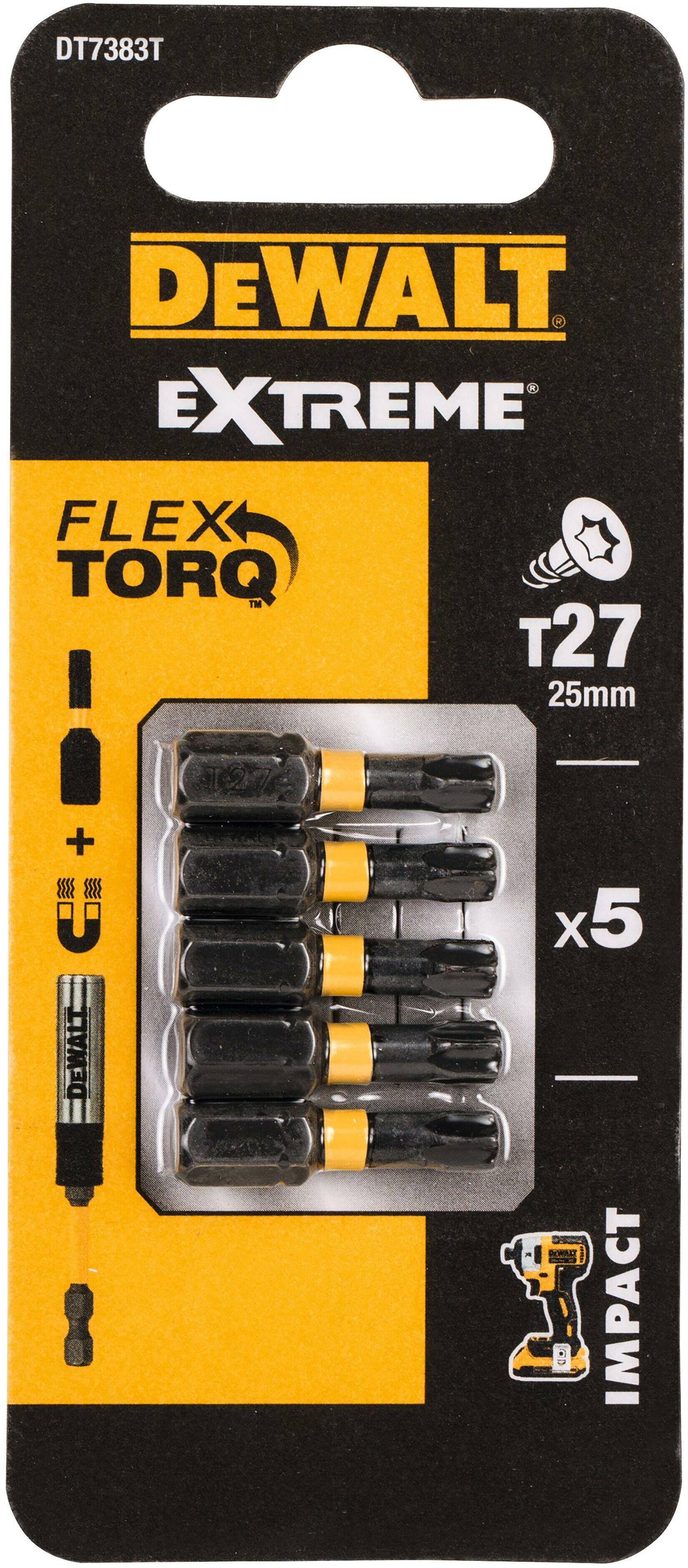DEWALT DT7383T-QZ IMPACT screw bit Torsion 25mm Torx T27 (5 pcs) | Klium