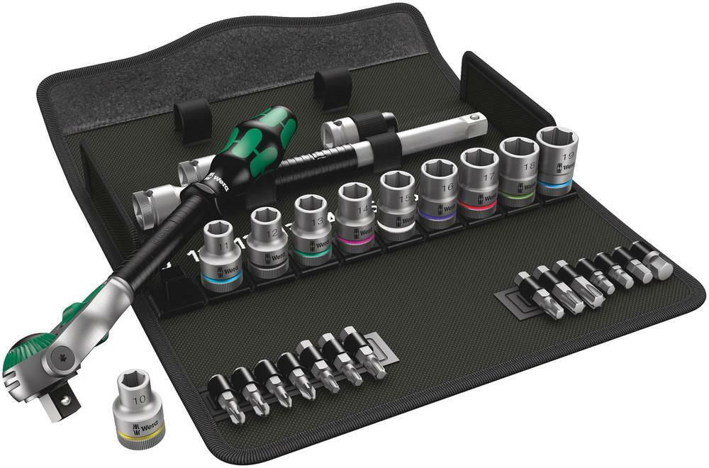 WERA 8100 SC 6 zyklop speed ratchet set, 1/2 drive, metric (28 -piece ...