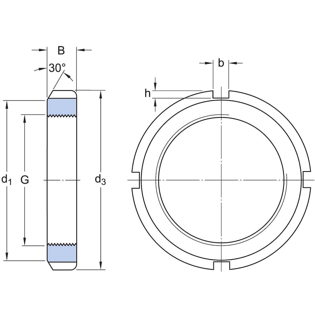 SKF KM 22 locknut 110 x 145 x 19 mm M110x2 | Klium