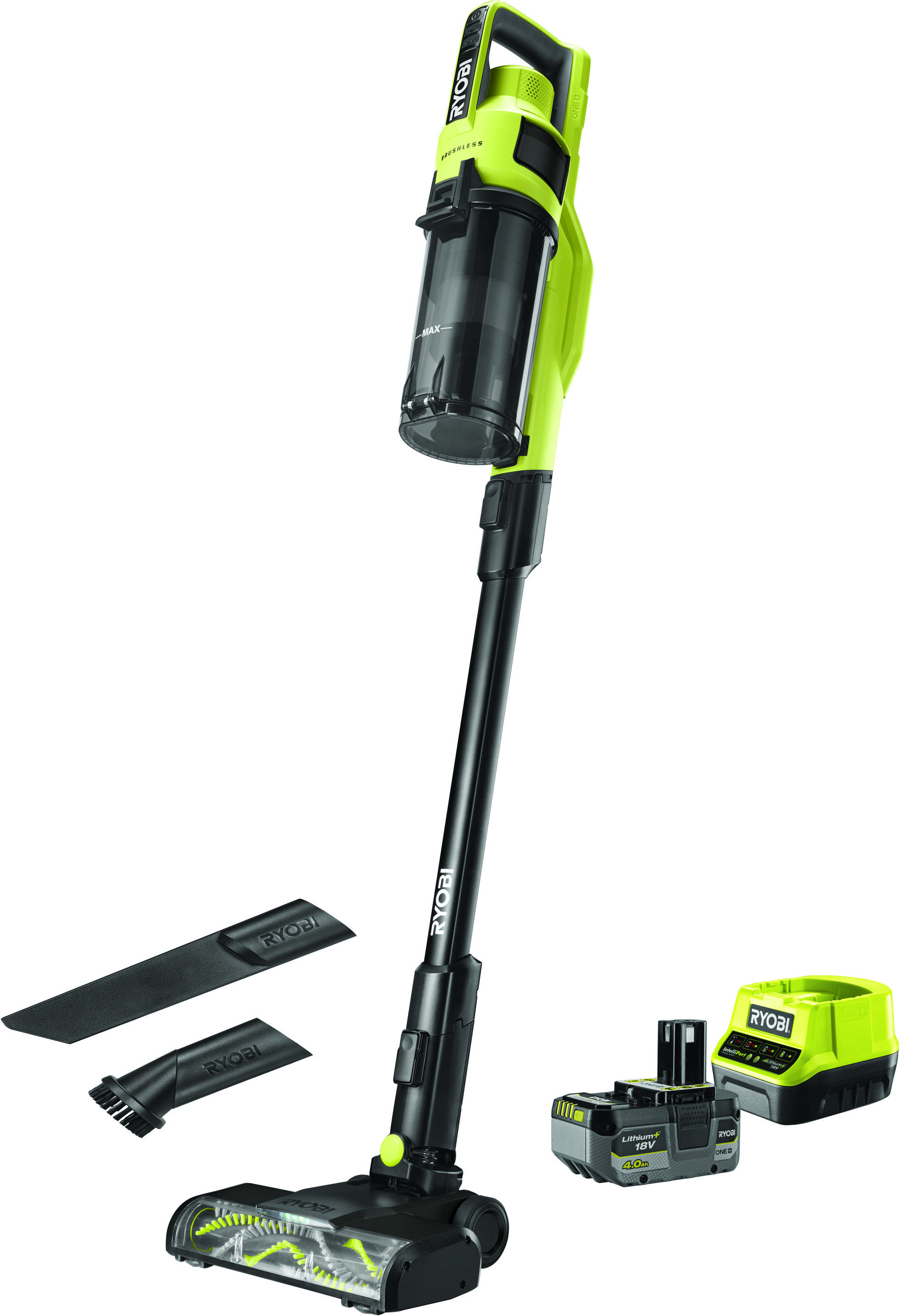 RYOBI RSV18BL-1C40G 18V ONE+ Brushless cordless stick hoover (1x 4.0Ah ...