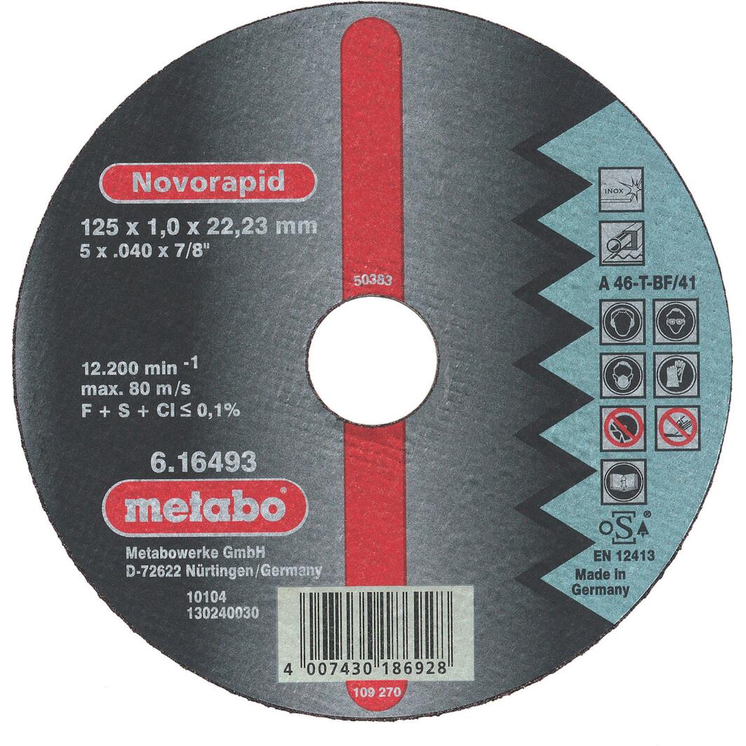 METABO 616492000 cut-off wheel straight novorapid 115 x 1,0 x 22,23 mm ...