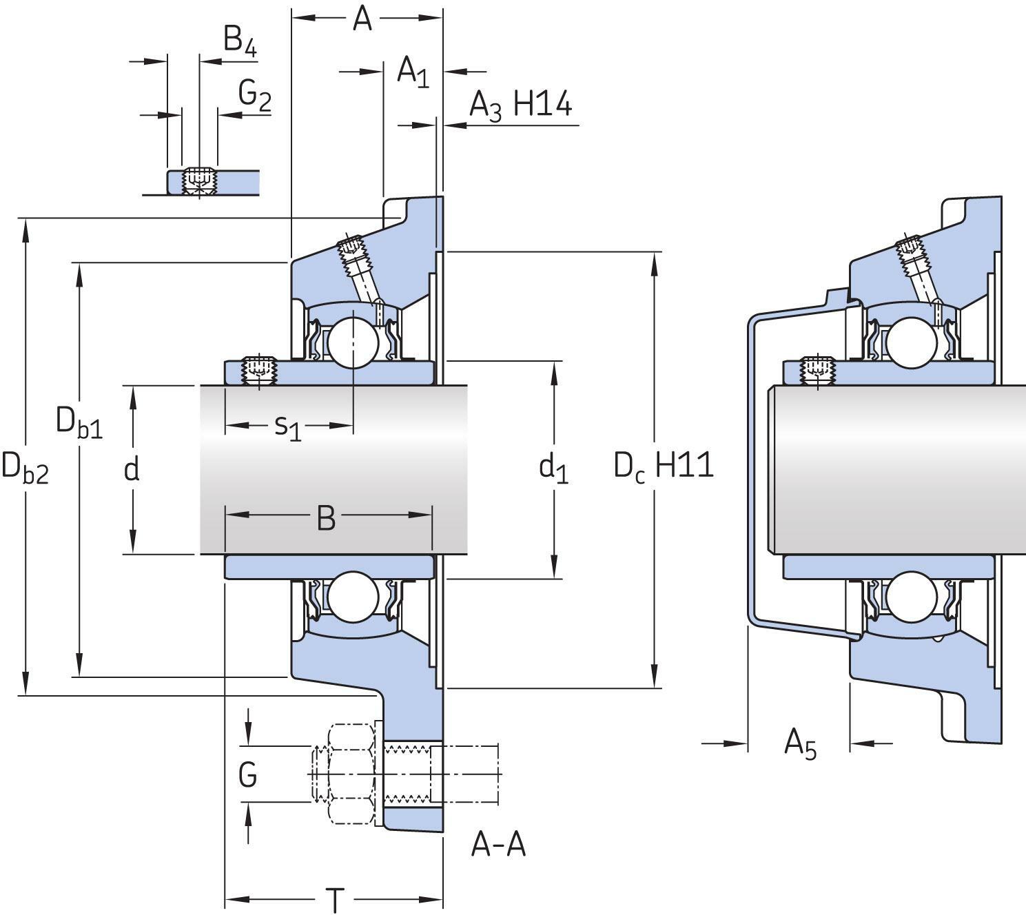 SKF FYJ 50 TF Y ball bearing unit with flange square, d 50 mm, A 40 mm, J 111 mm | Klium