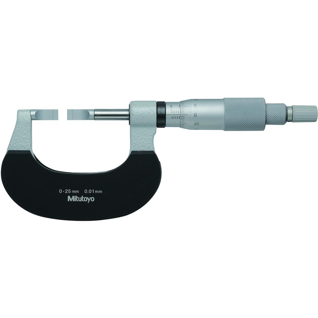 MITUTOYO 122-111-10 micrometer gauge with carbide knife jaws 0-25 mm, 0 ...