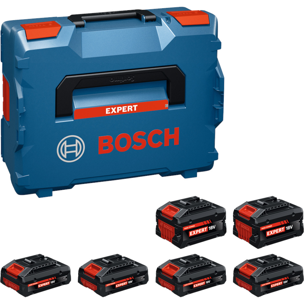 BOSCH 1600A0373G EXPERT EXBA High Power Li-ion 18V battery set 6-piece ...