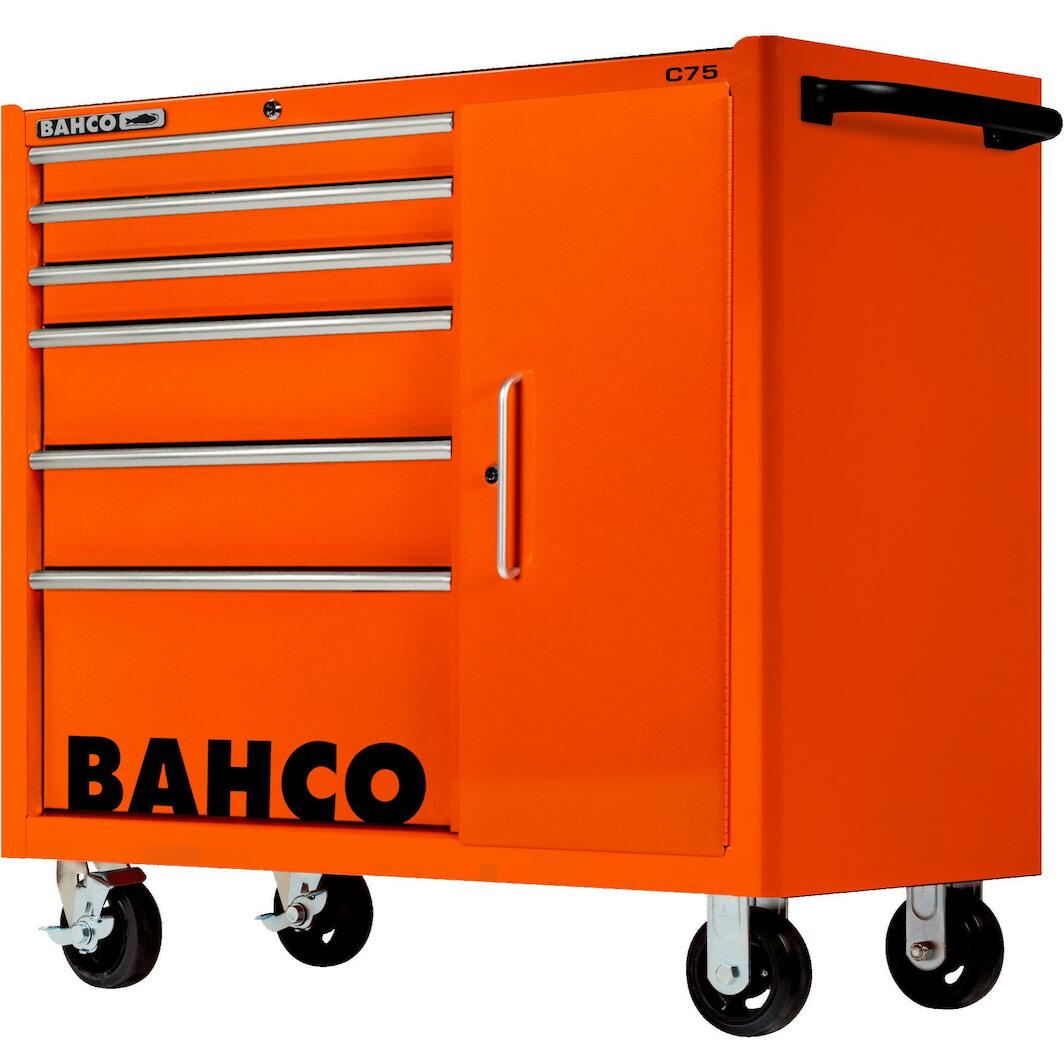 BAHCO 1475KXL6C tool trolley classic C75 40" with 6 drawers and storage ...