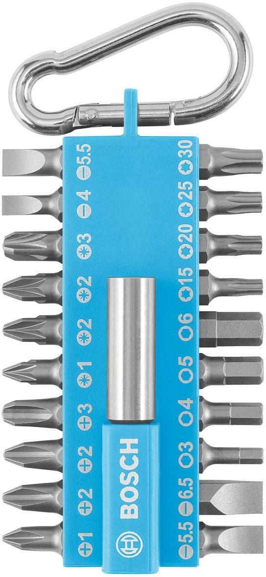 BOSCH 2607002822 screwdriver bit set light blue with snaphook 25mm 21 ...