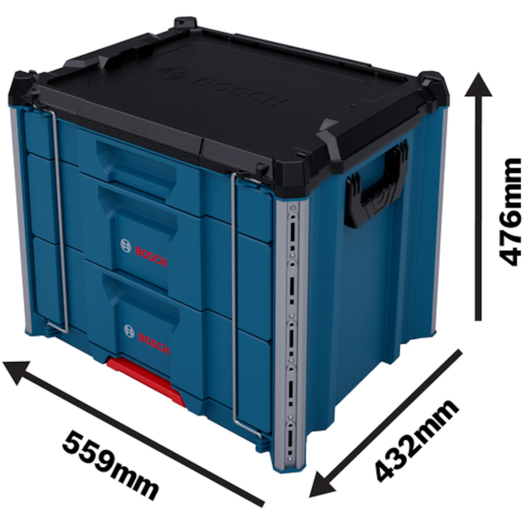BOSCH 1600A037E3 L-BOXX Contractor system case with 3 drawers 432 x 559 ...