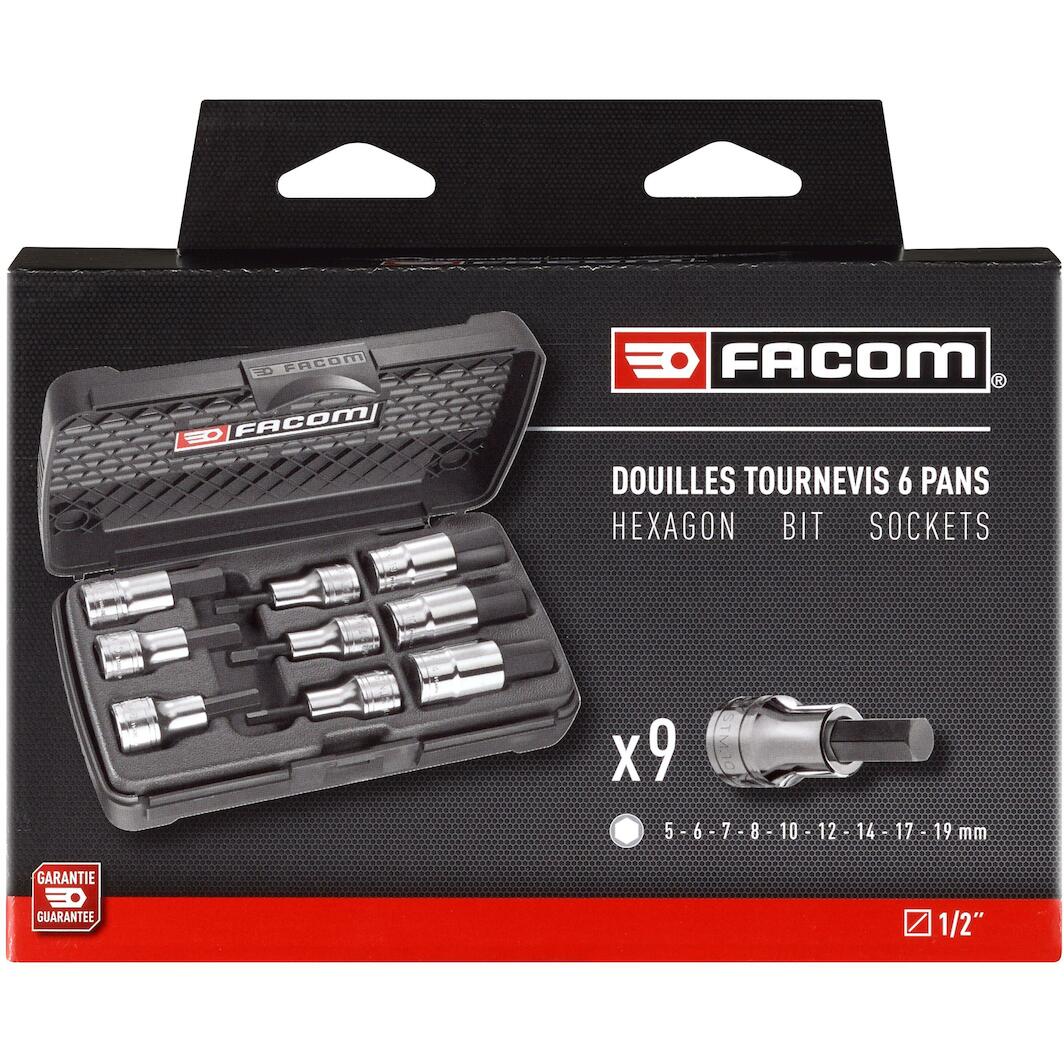 FACOM STM.J9APB bit set hexagonal metric 1/2" 9-piece | Klium