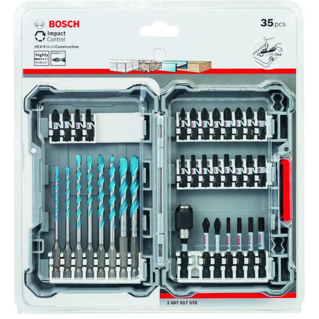 BOSCH 2607017570 Impact universal drill and bit set 35-piece | Klium