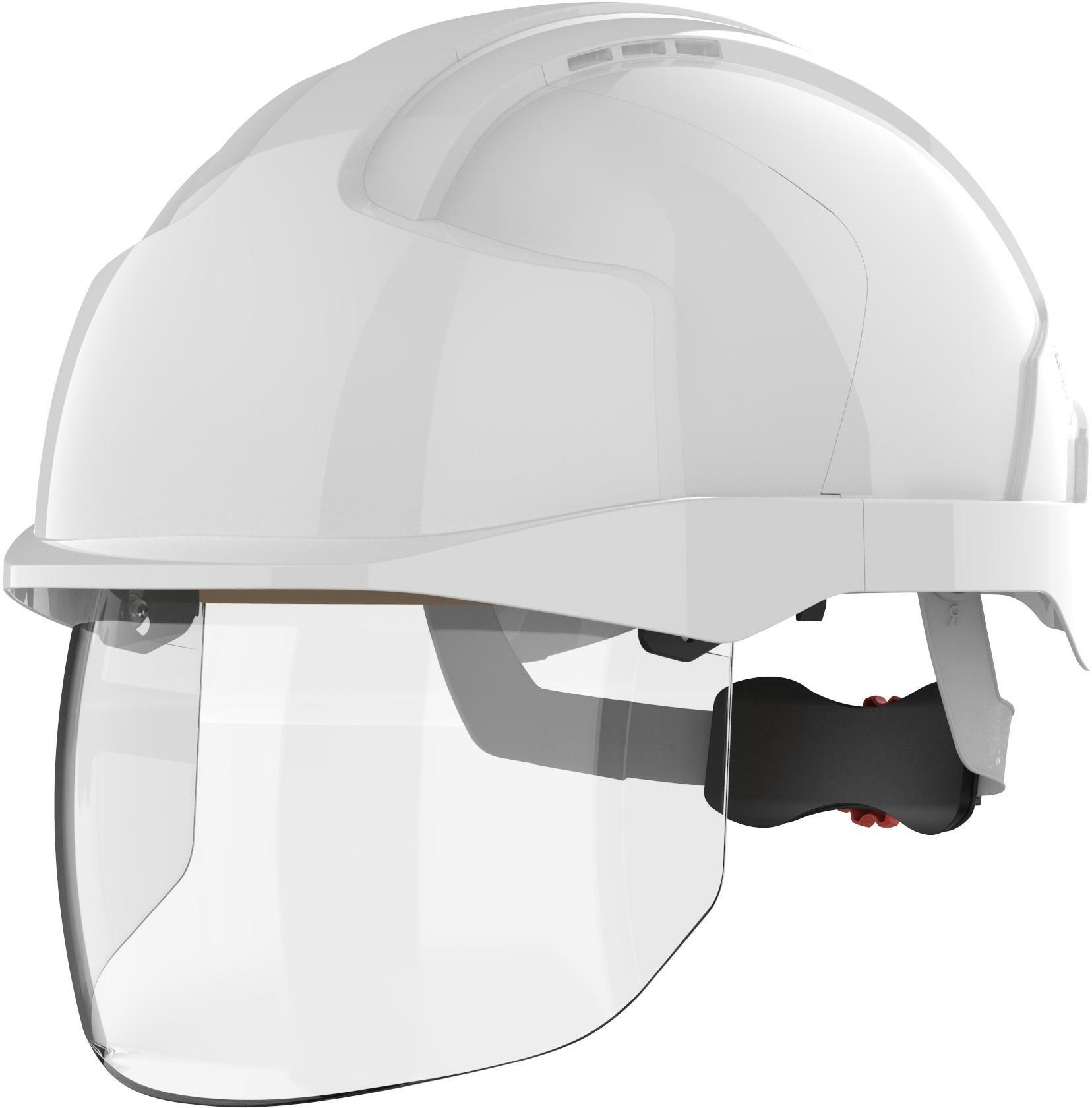 JSP EVO Vistashield safety helmet with integrated face shield white ...