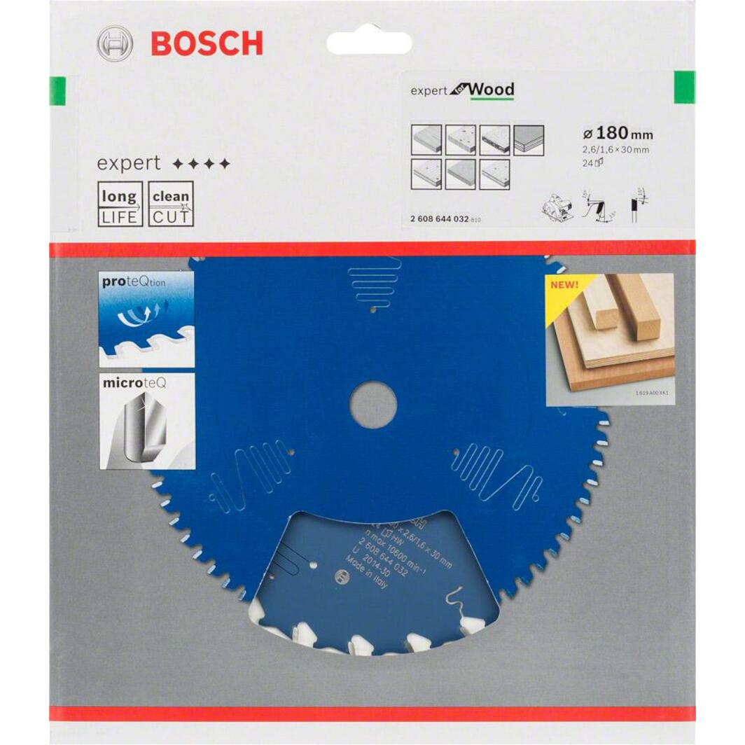 BOSCH 2608644032 circular saw blade Expert for Wood, 180 x 30 x 2.6 mm ...
