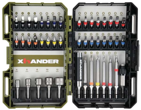 XHANDER 71802744 screwdriver bit set with magnetic bit holder 1/4" 45 ...