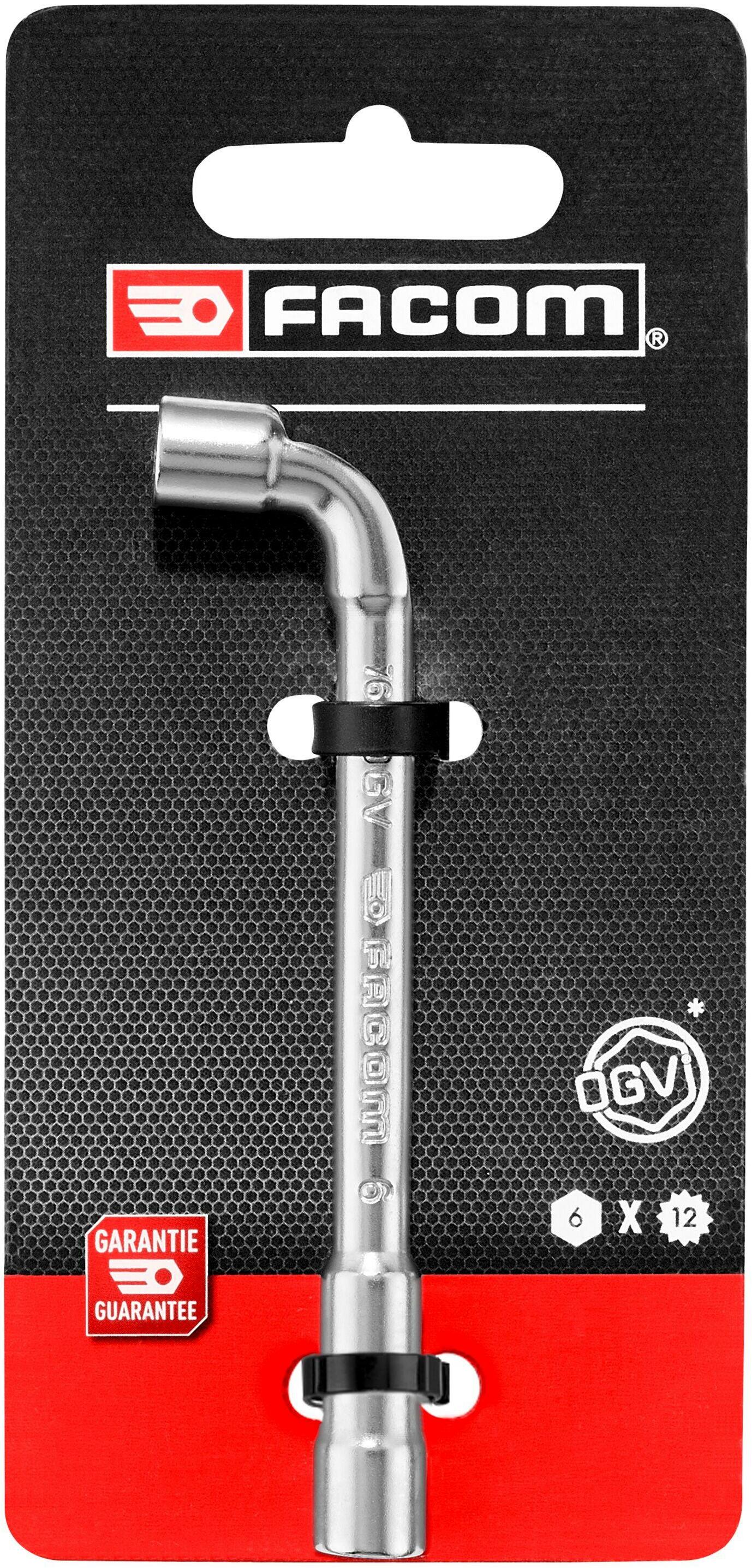 FACOM 76.6PB open pipe spanner, forged, twelve-sided x six-sided, 6 mm ...