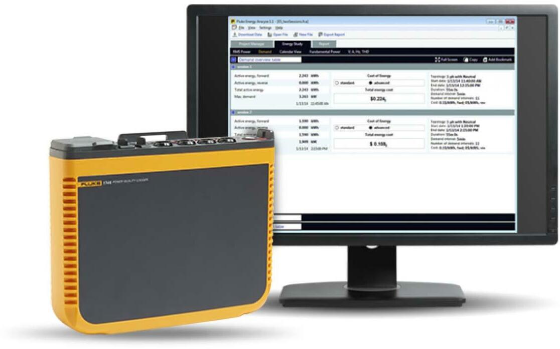 FLUKE 1746/30/EUS three-phase Power Quality Logger 60cm 3000A iFlex ...
