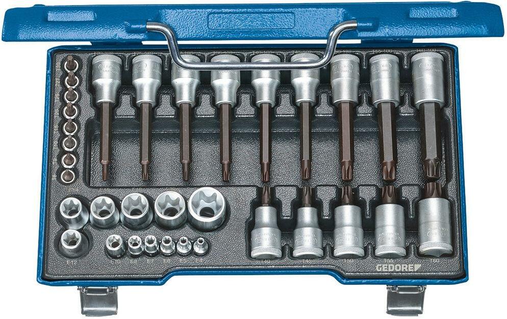 GEDORE 19 TX 20 socket wrench set 1/2"+1/4" Torx 34-piece - 6129440 | Klium
