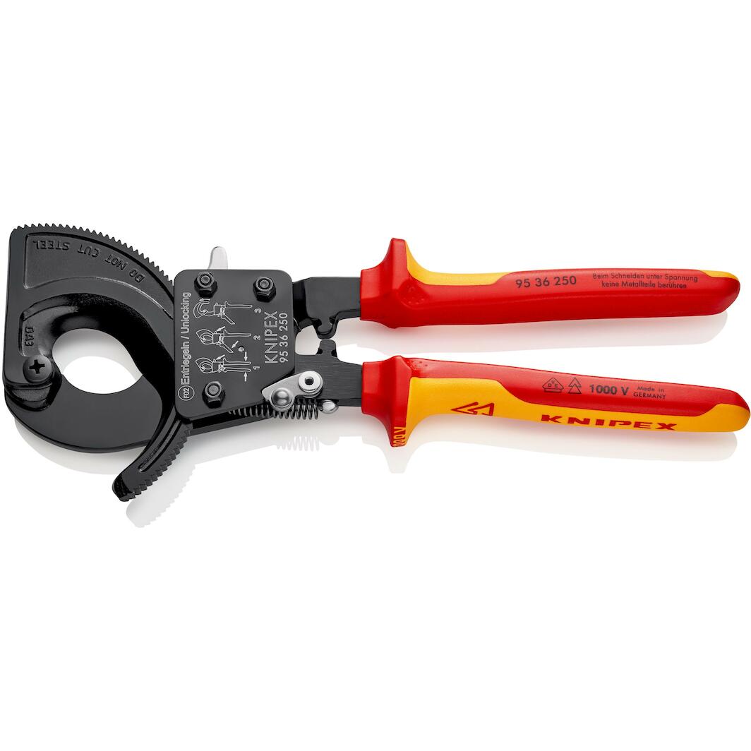KNIPEX 95 36 250 cable cutter (ratchet principle) VDE insulated with ...