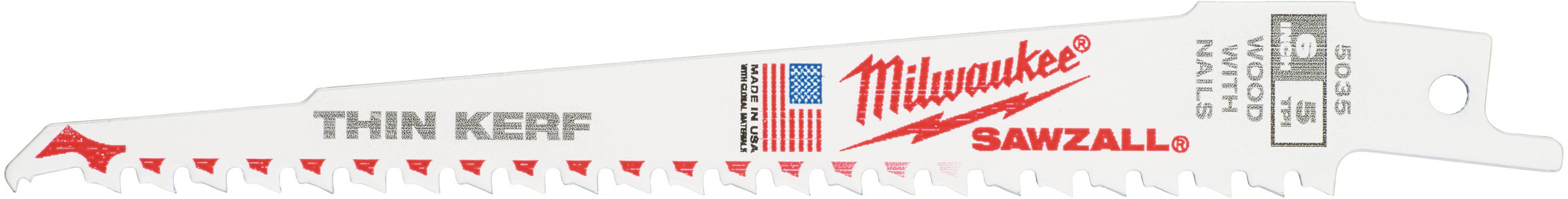 MILWAUKEE 48475037 reciprocating saw blade Sawzall wood Thin Kerf 300 ...