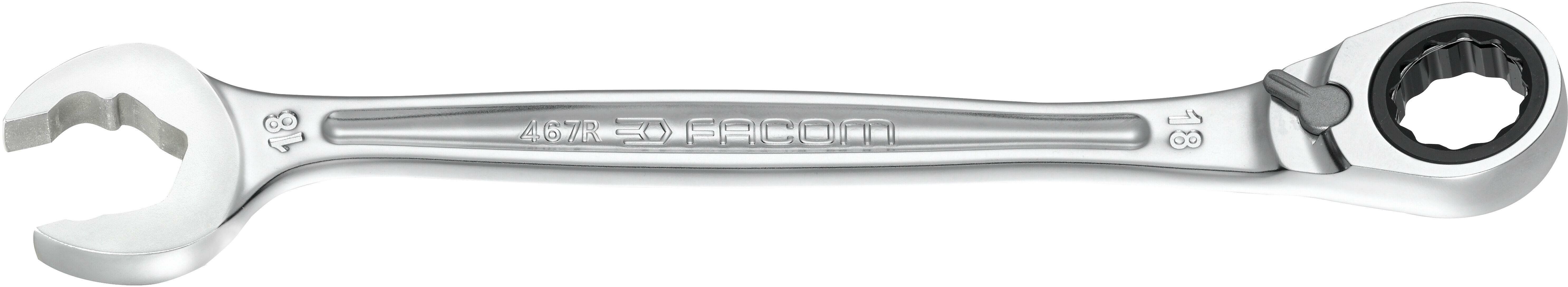 FACOM 467BR.18 ratchet ring spanner with quick fork 18 mm | Klium