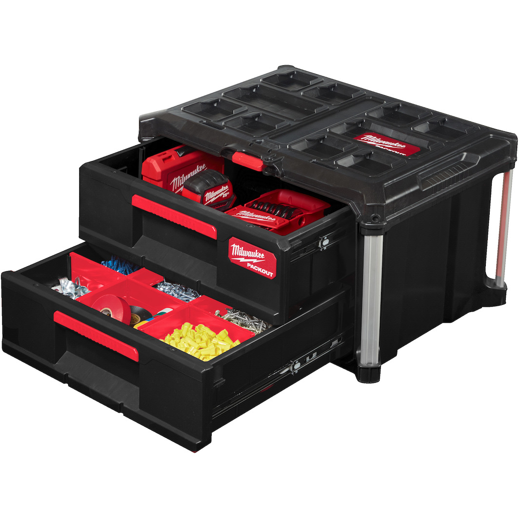 MILWAUKEE 4932472129 Packout tool case with 2 drawers | Klium