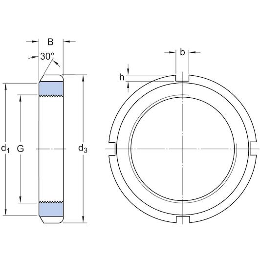 SKF KM 13 locknut 65 x 85 x 12 mm M65x2 | Klium