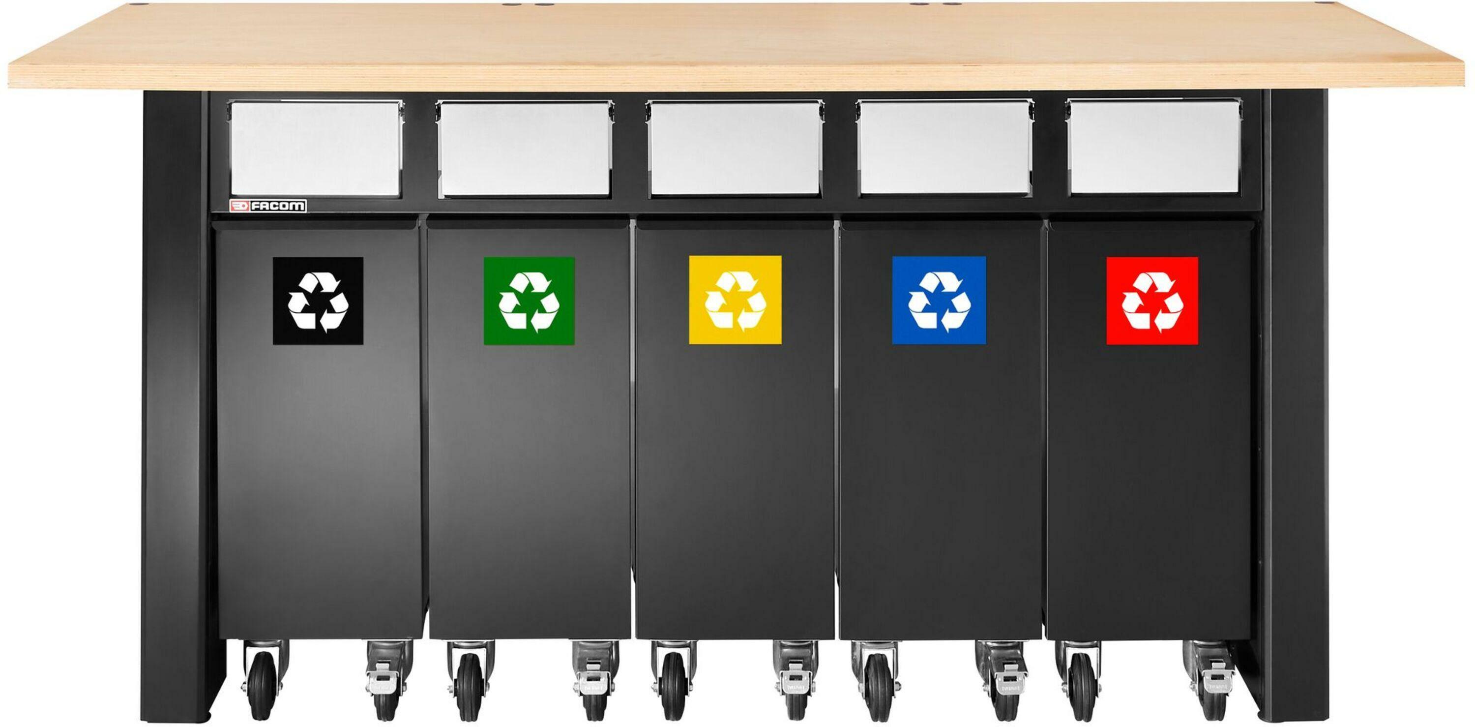 FACOM JLS3-5BINS set of 5 waste sorting bins | Klium