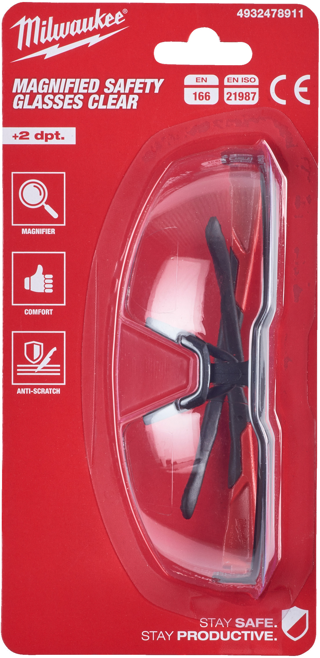 MILWAUKEE 4932478911 safety goggles with dioptre correction +2 | Klium