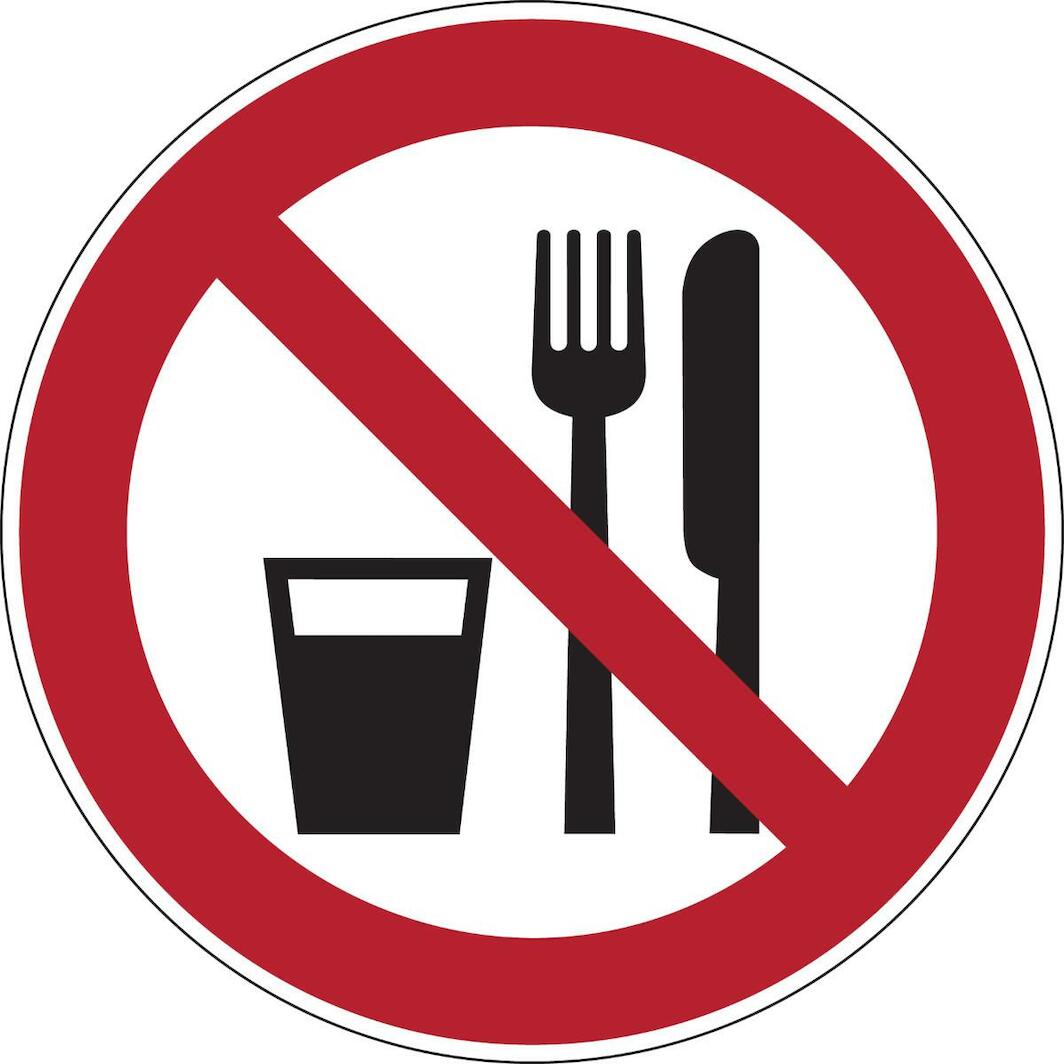 BRADY 252048 prohibition pictogram - eating and drinking prohibited ...