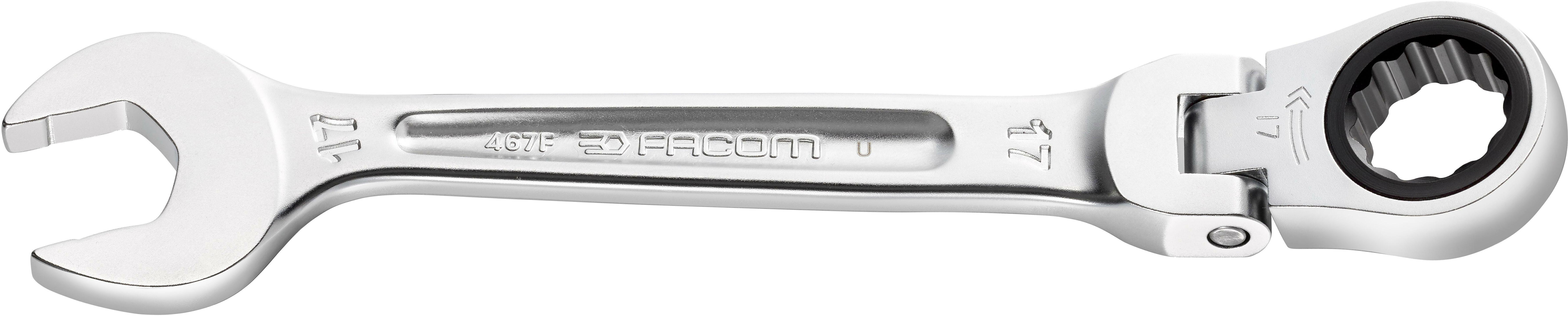 FACOM 467BF.17 articulated slotted ratchet spanner 17 mm | Klium