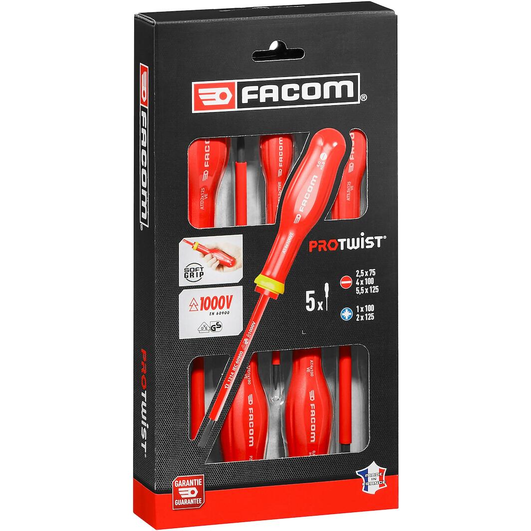 FACOM AT5VE.PB ProTwist screwdriver set 1000V 5-piece | Klium
