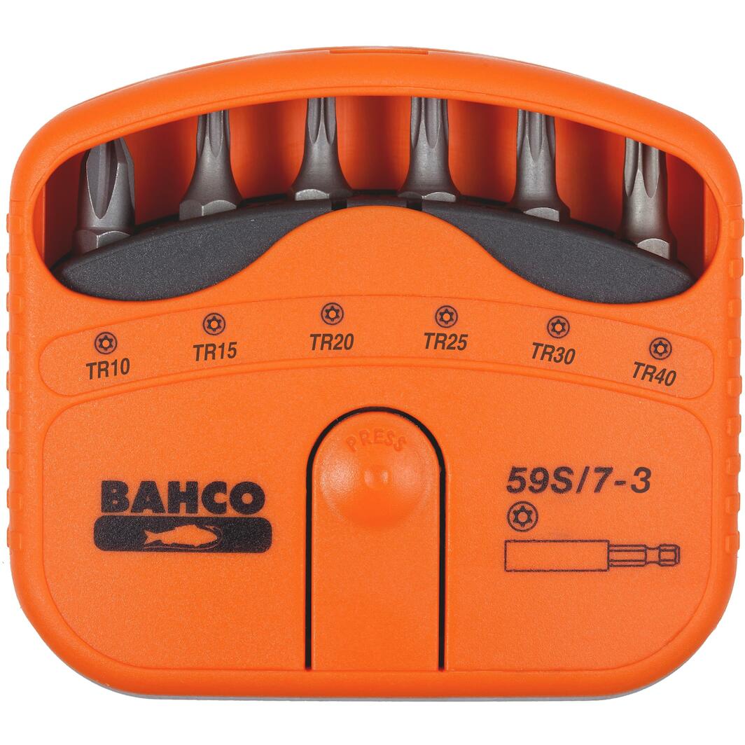BAHCO 59S/7-3 bit set 1/4" for Torx Tamper-Resistant screws 7-piece | Klium