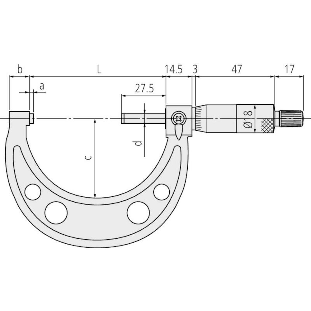 MITUTOYO 103-177 external caliper 0-1" with ratchet | Klium