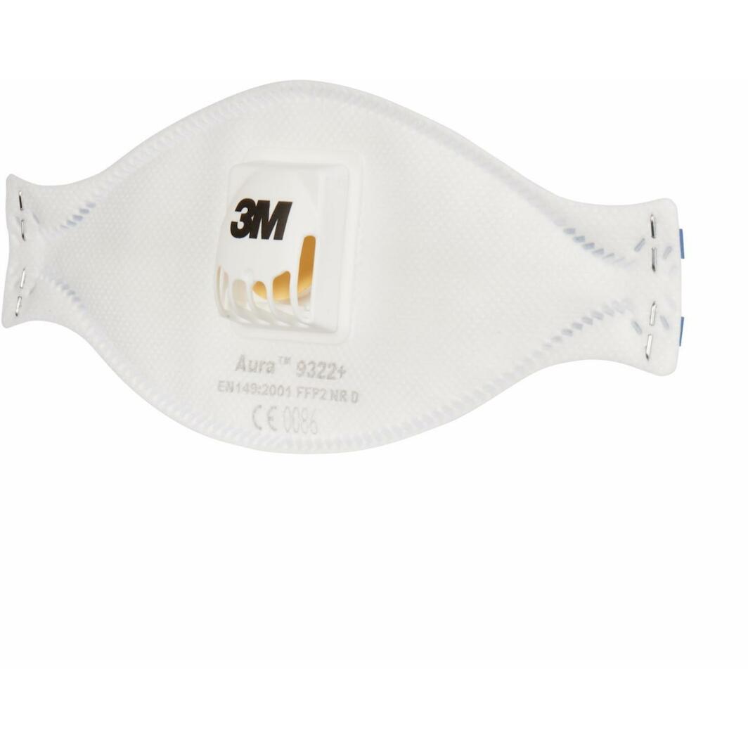 3M 9322+ FFP2 Masque anti-poussière Aura avec valve | Klium