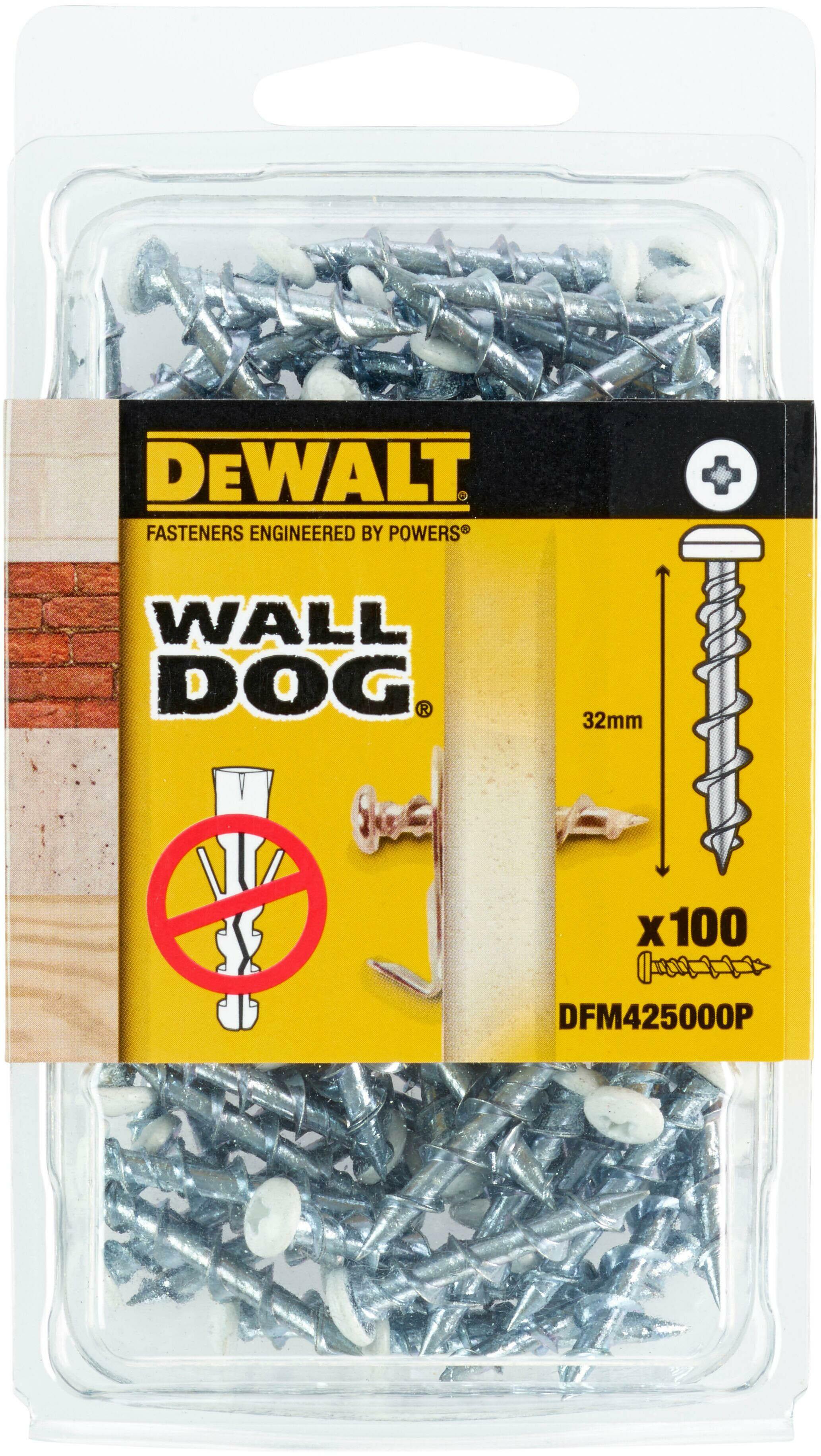 DEWALT DFM425000P WALLDOG screw anchor with ball head white 8x32mm (100 pcs) | Klium