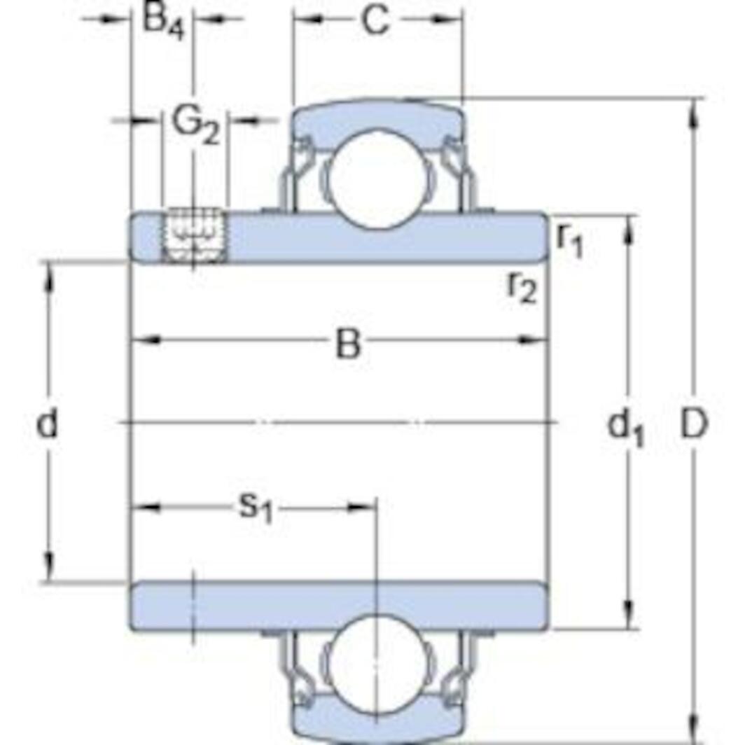 SKF YAR 208-2FW/VA201 Y insert bearing cylindrical with set screw for metric shaft, 40 x 80 mm ...