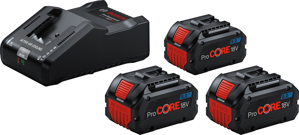 BOSCH 0615A5004Y 18V ProCORE battery charging set (3x 8.0Ah battery ...