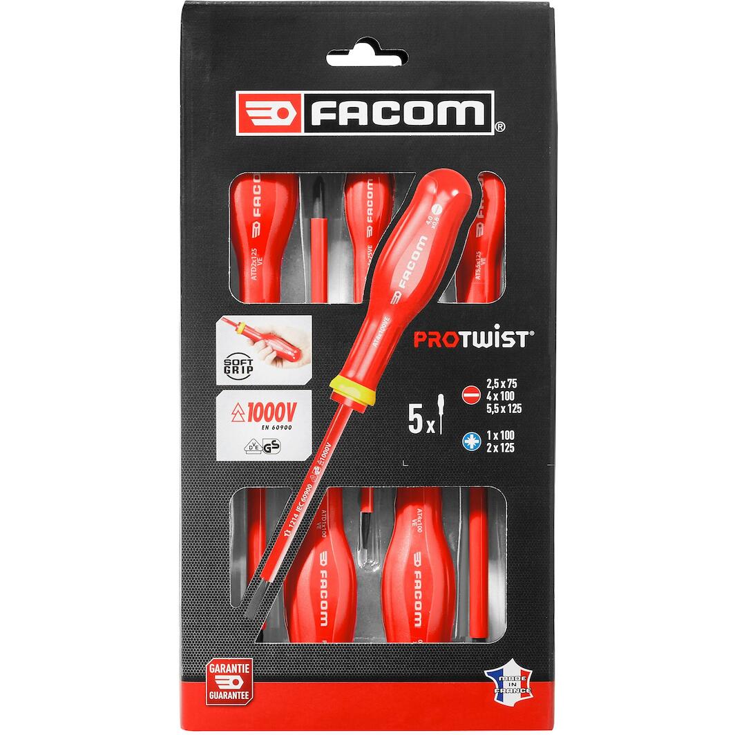FACOM AT5VE.PB ProTwist screwdriver set 1000V 5-piece | Klium