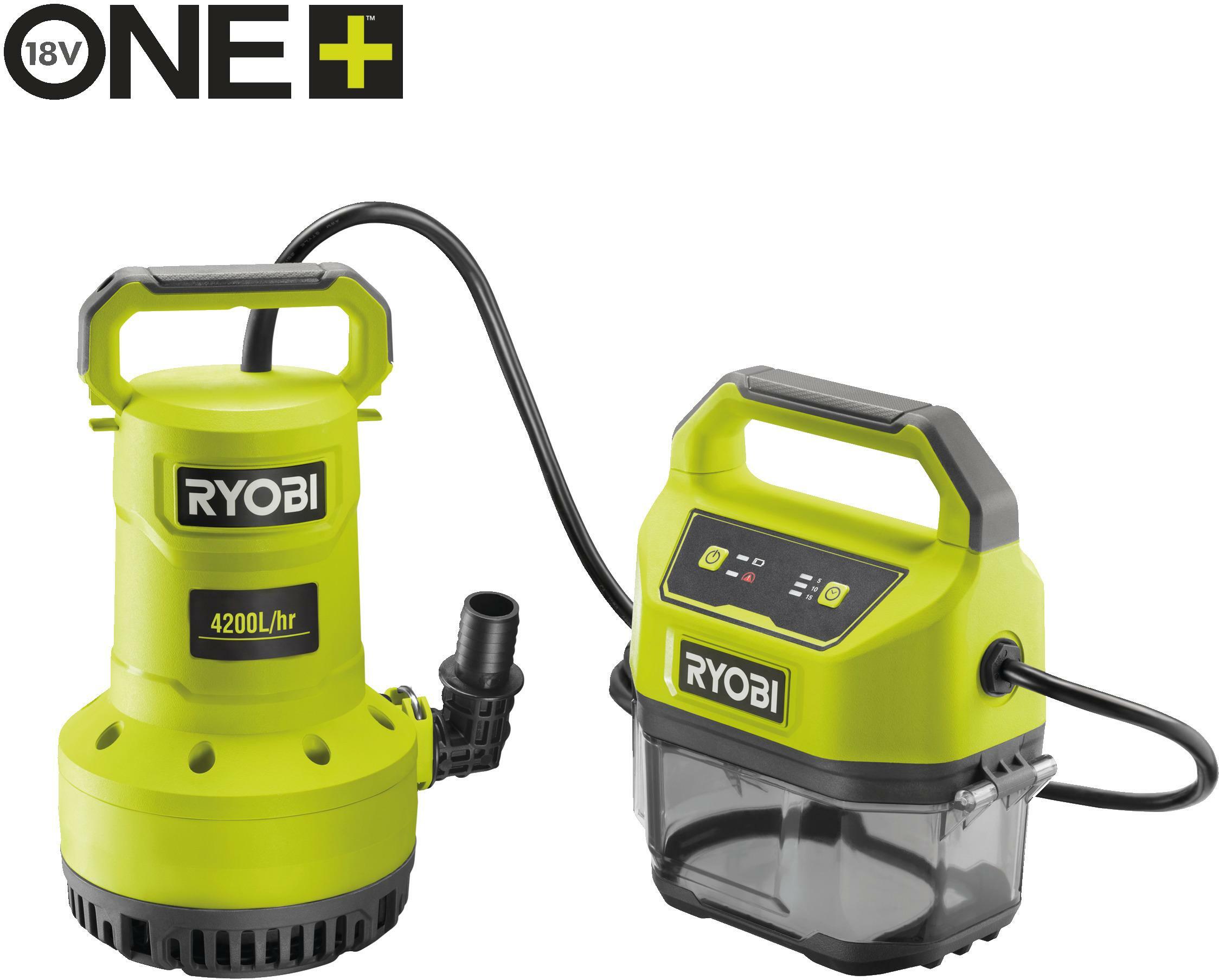 RYOBI RY18SPA-0 18V ONE+ cordless submersible pump in cardboard box ...