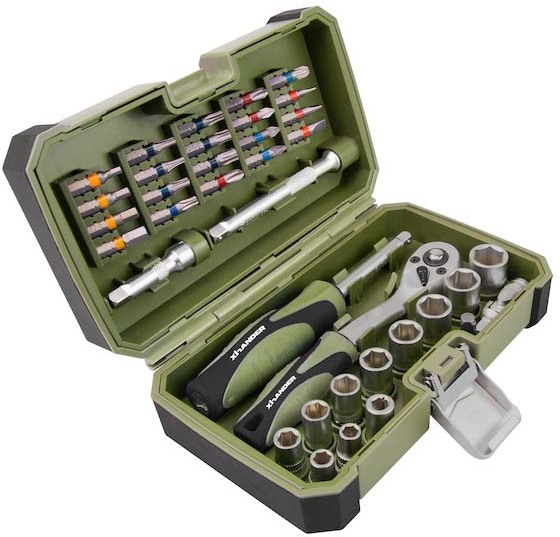 XHANDER 68911907 ratchet bit and socket set in case 1/4" 37-piece | Klium