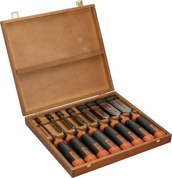 BAHCO 434-S8-EUR ERGO wood chisel set splitproof in wooden box 8-piece ...