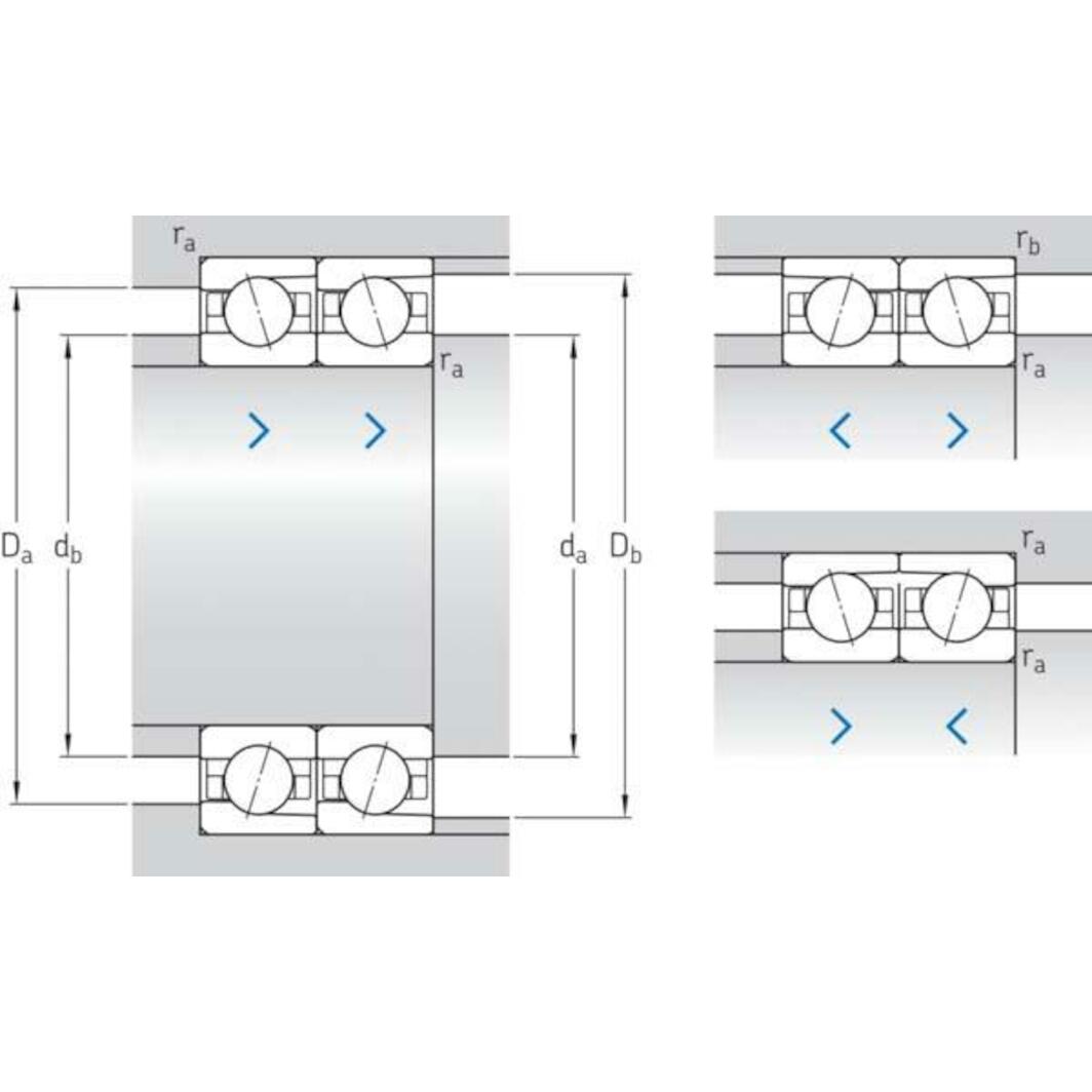 SKF 7014 CD/P4ADGB Single-row angular contact ball bearing set D-design ...