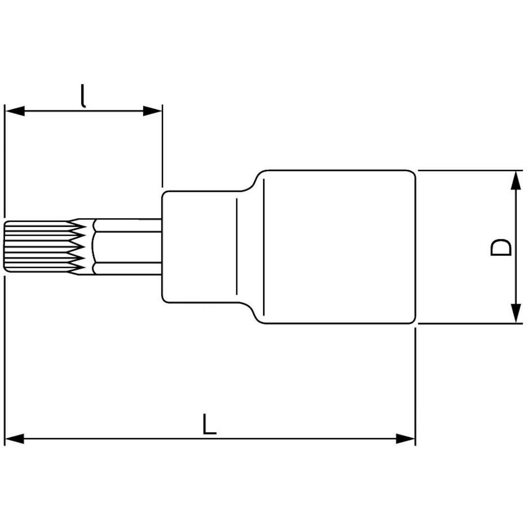 BAHCO 7809XZN-8-100 screwdriver socket spanner 1/2" square connection ...