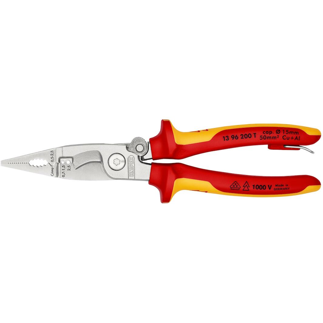 KNIPEX 13 96 200 T VDE electrical installation pliers insulated with multi-component housings ...