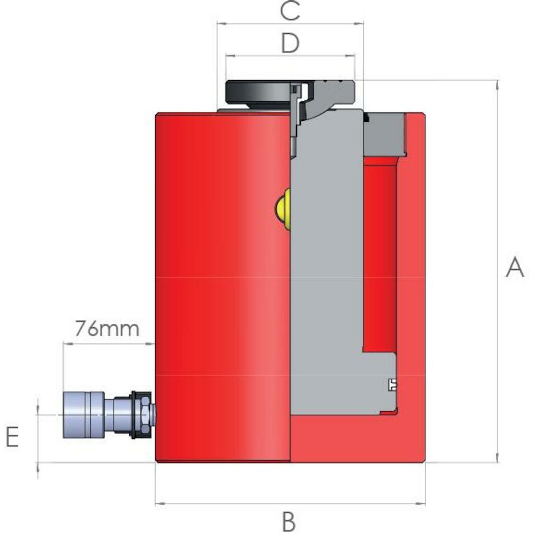 HI-FORCE HGG3006 single-acting load return industrial cylinder, 326 ...