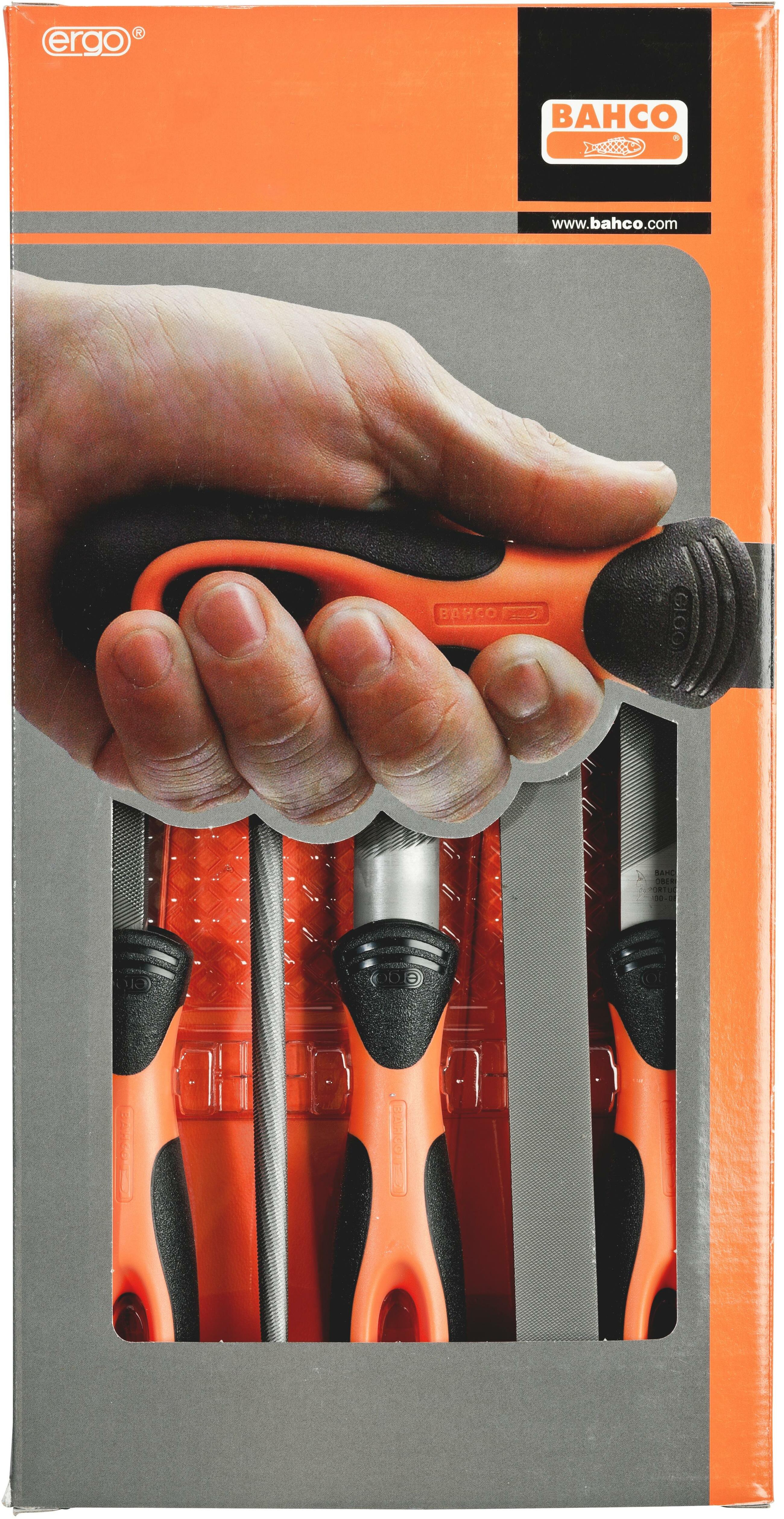 BAHCO 1-478-10-1-2 file set ERGO with handle 4 bark 1 semi-sweet 250 mm ...