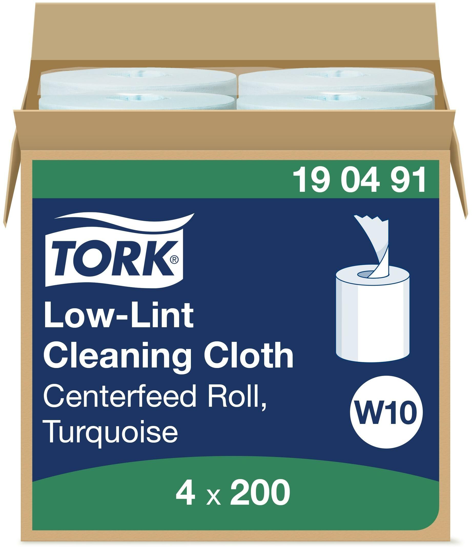 TORK 190491 low-lint cleaning cloth on roll in bucket W10 (60m x 16.5 ...