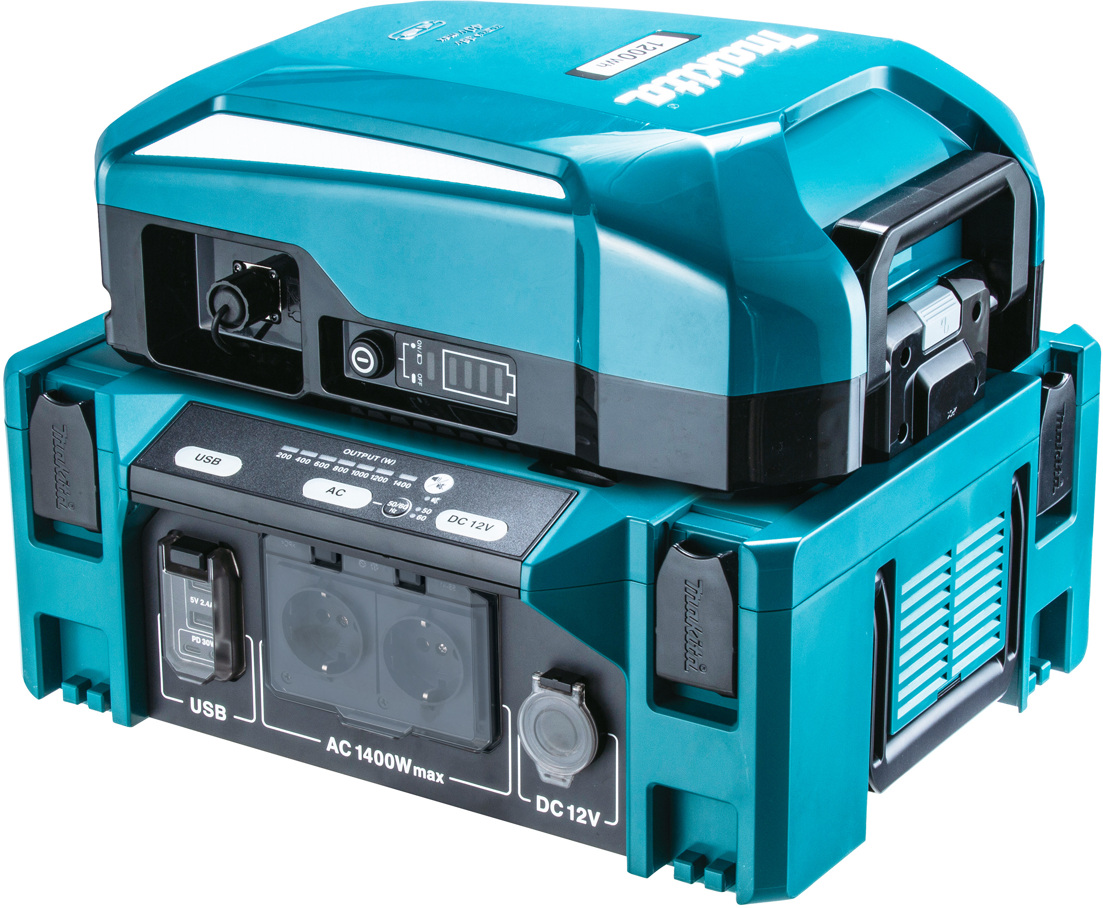 MAKITA PDC1200A06 power inverter 1400 W DC/AC + portable battery pack ...