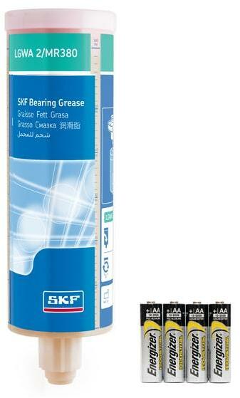 SKF LGWA 2/MR380B refill cartridge filled with grease, with battery for electromechanical single ...
