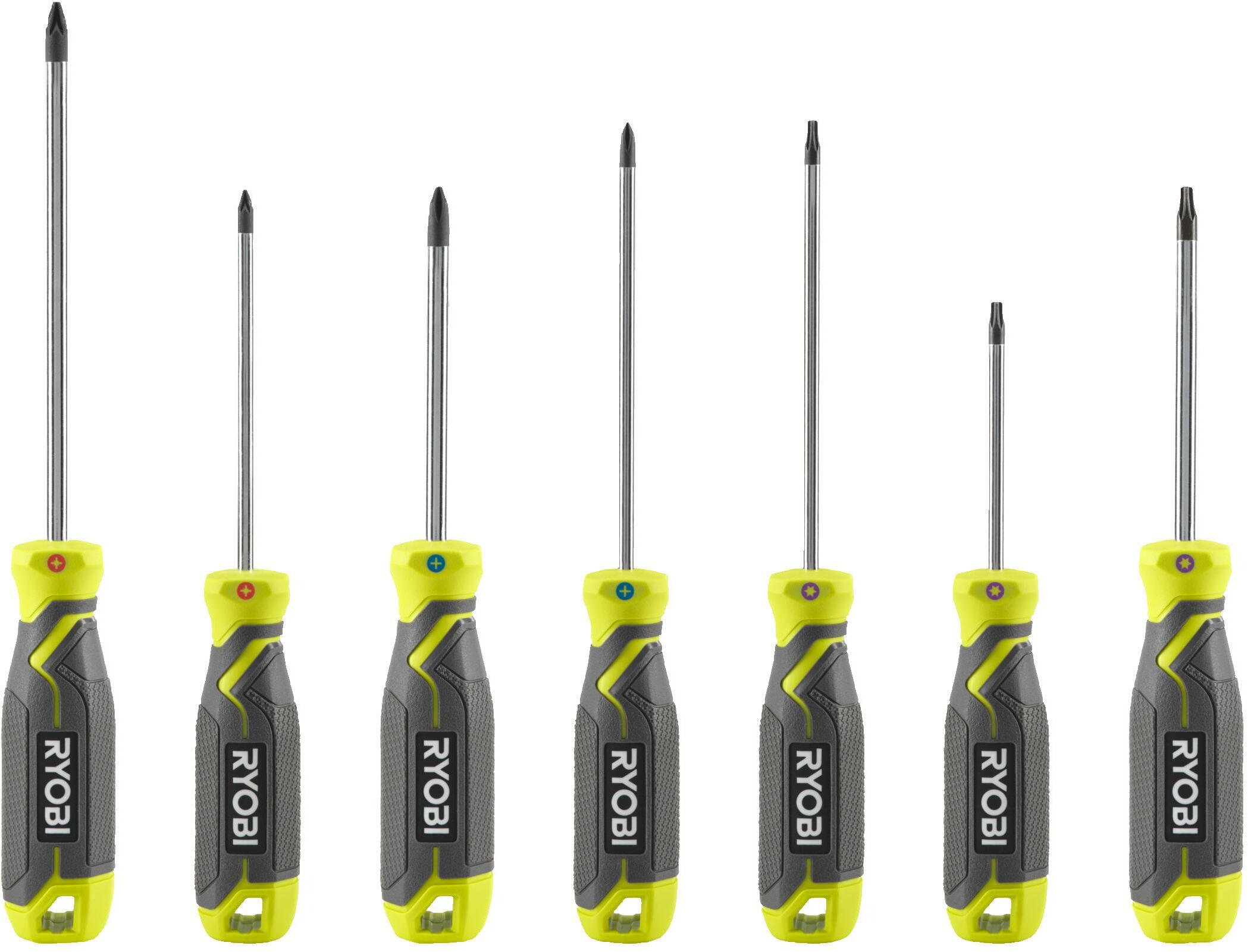 RYOBI RHSDS7PC magnetic screwdriver set (7 pcs) - 5132006046 | Klium