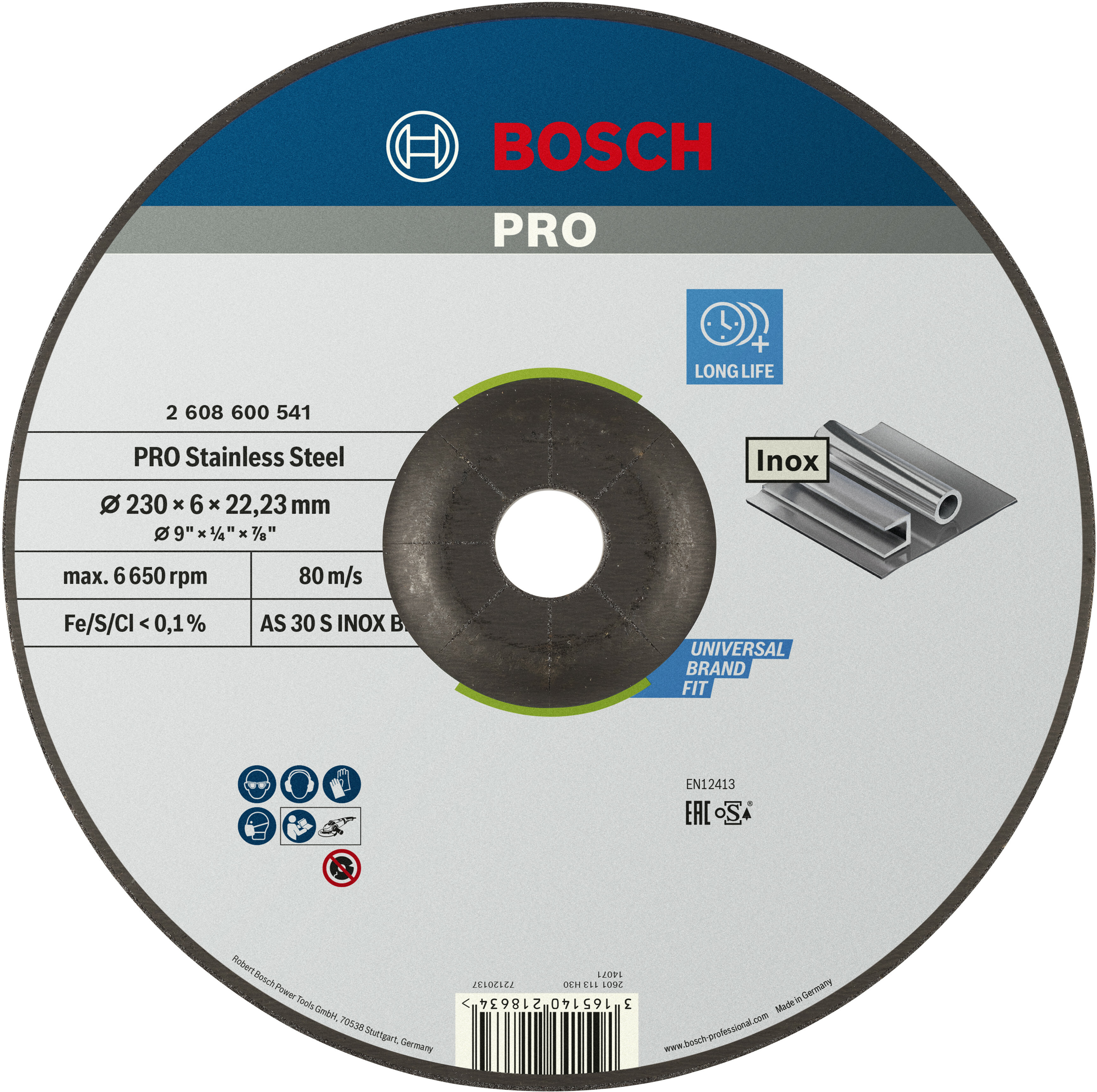 BOSCH 2608600541 grinding disc curved Expert for Inox for large angle ...