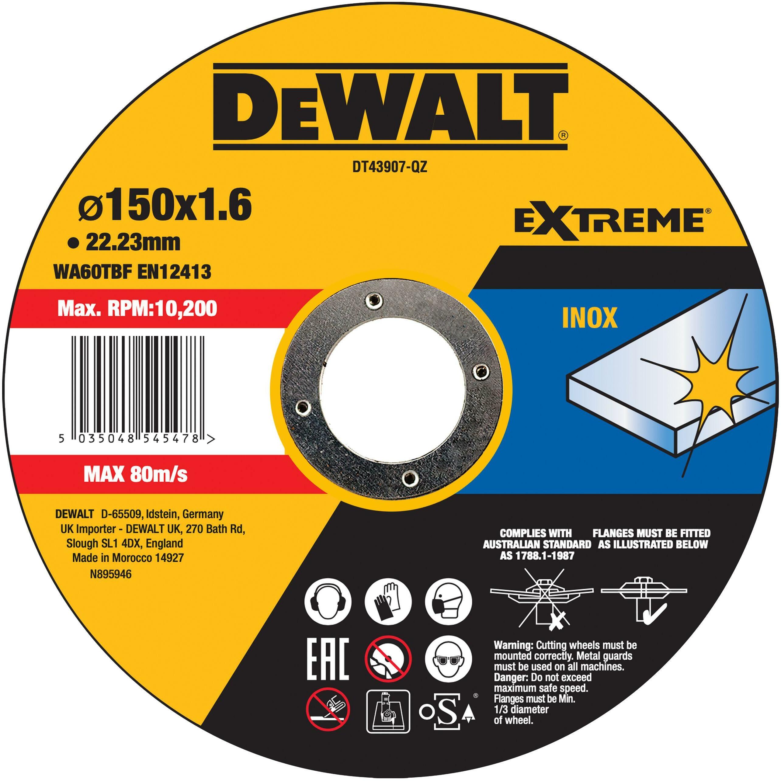 DEWALT DT43907-QZ cutting disc INOX 150 x 1.6 x 22,2 mm | Klium